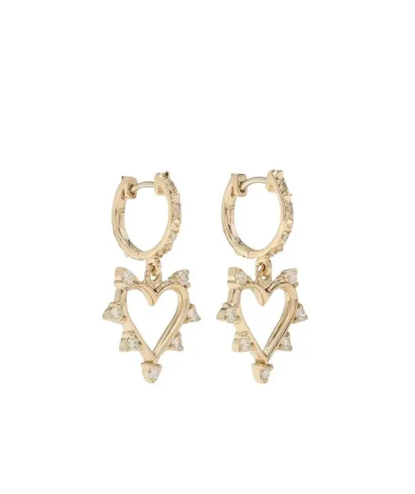 MARLO LAZ Open Heart 14-karat Diamond Earrings