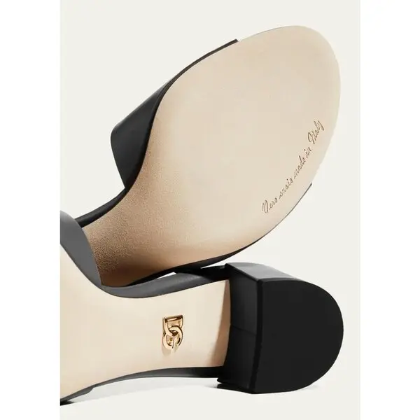 Dolce & Gabbana 40mm Dg Cutout Leather Slide - Brown