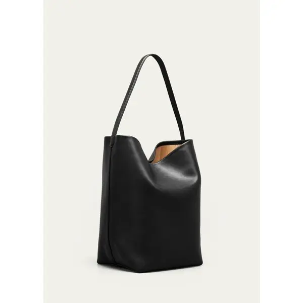 THE ROW Park North-south Leather Tote Bag - Black
