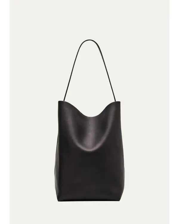 THE ROW Park North-south Leather Tote Bag - Black