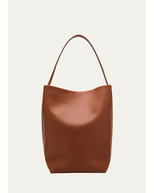 THE ROW Park North-south Leather Tote Bag - Black