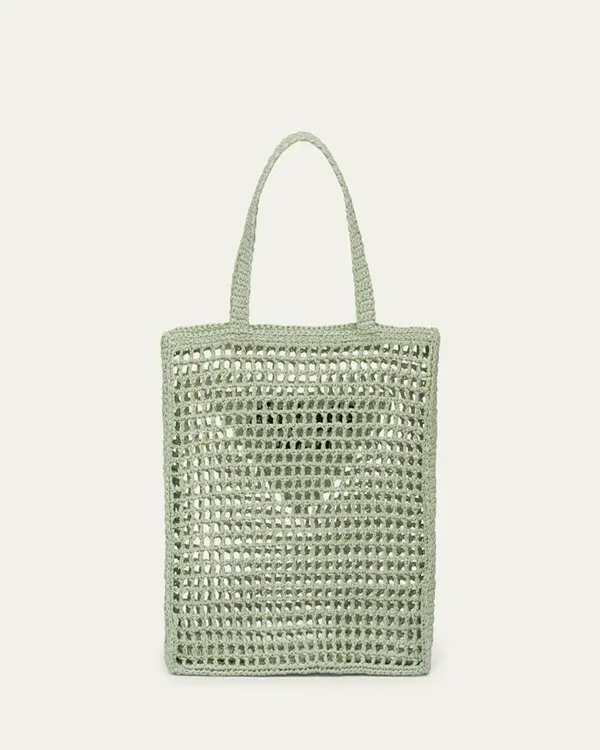 Prada Woven Logo Shopper Tote Bag - Black