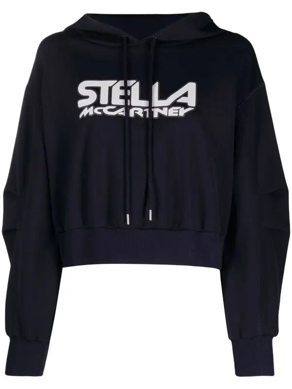 Stella McCartney Logo-print Scuba Hoodie - Blue