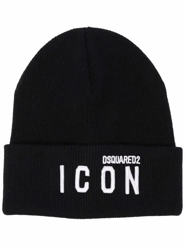 Dsquared2 Embroidered-logo Ribbed-knit Scarf