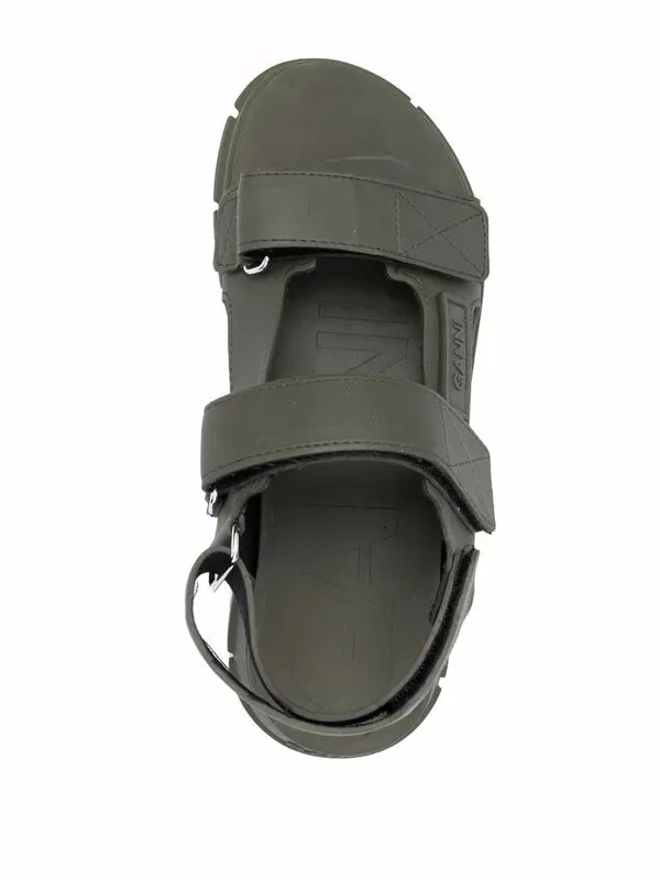 GANNI Logo Patch Touch-strap Sandals