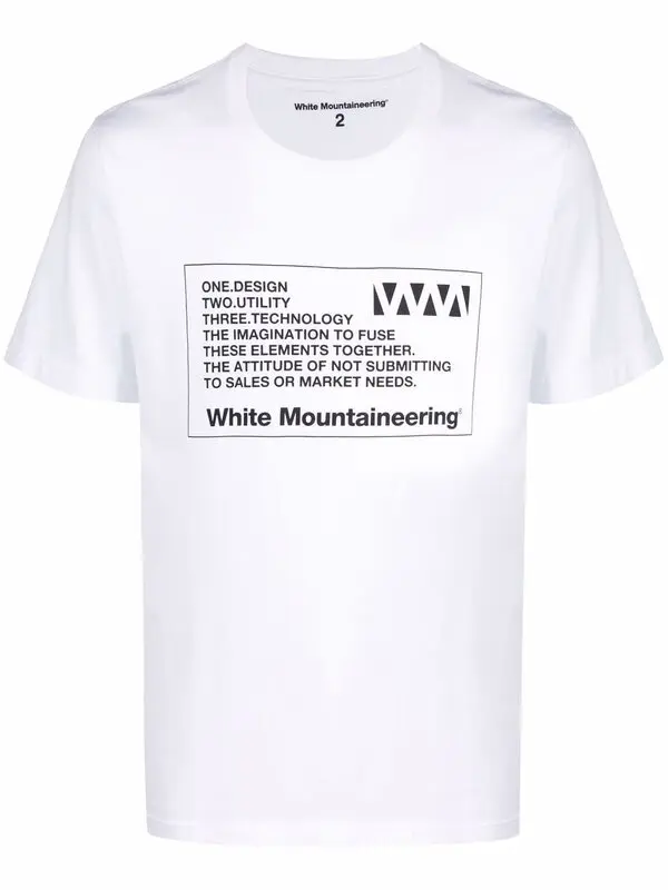 WHITE MOUNTAINEERING Graphic-print Cotton T-shirt - White