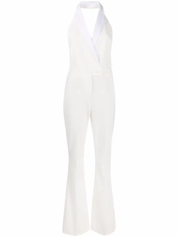DONDUP Double-breasted Sleeveless Jumpsuit - White