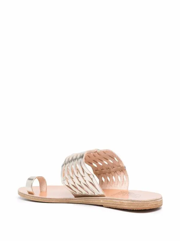 ANCIENT GREEK SANDALS Metallic Leather Mules