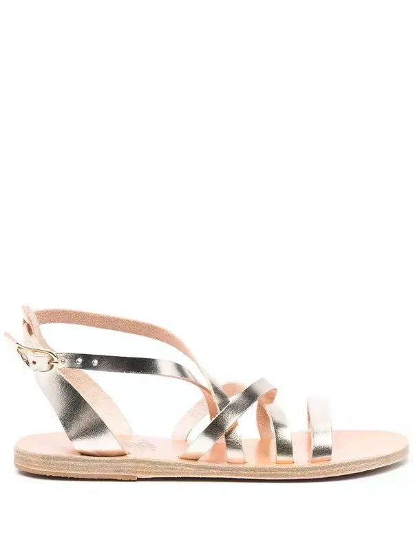 ANCIENT GREEK SANDALS Metallic Leather Sandals - Gold