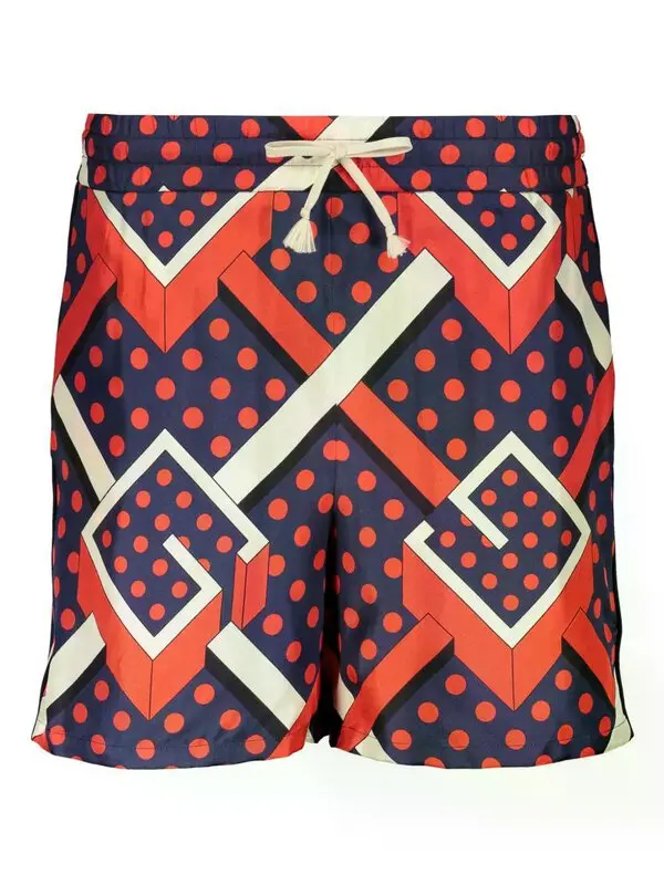 Gucci G Dot Labyrinth-print Shorts - Blue
