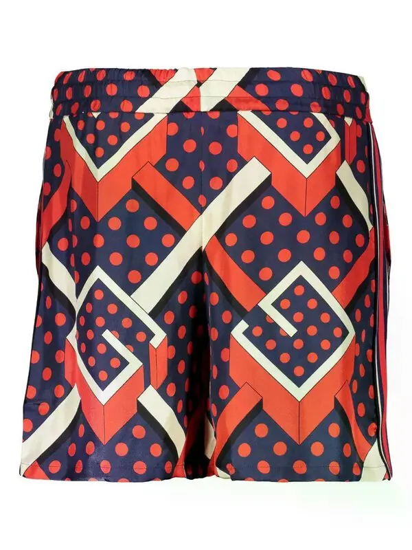 Gucci G Dot Labyrinth-print Shorts - Blue