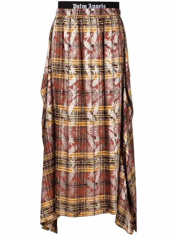 Palm Angels Palm Leaf Check Pattern Skirt