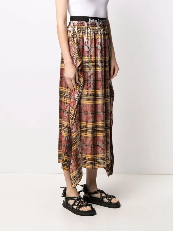 Palm Angels Palm Leaf Check Pattern Skirt