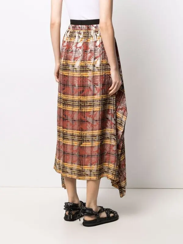 Palm Angels Palm Leaf Check Pattern Skirt