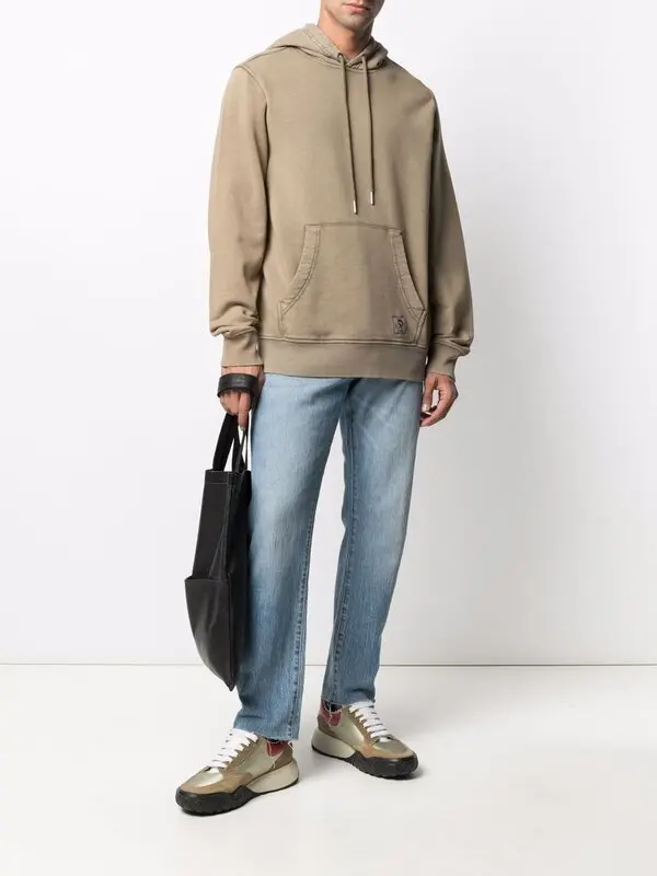 DIESEL® Logo Patch Garment-dyed Hoodie