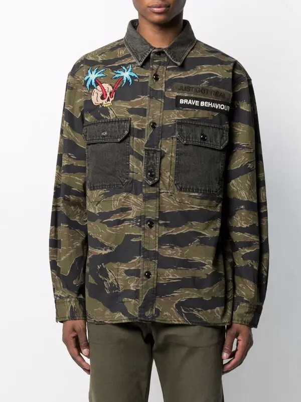 DIESEL® Camouflage Embroidered-patch Shirt