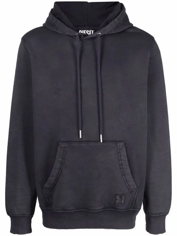 DIESEL® Logo-patch Garment-dyed Hoodie