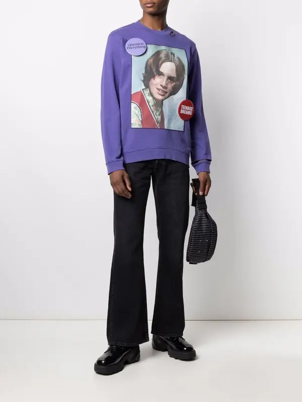 Raf Simons Graphic-print Round Neck Sweatshirt