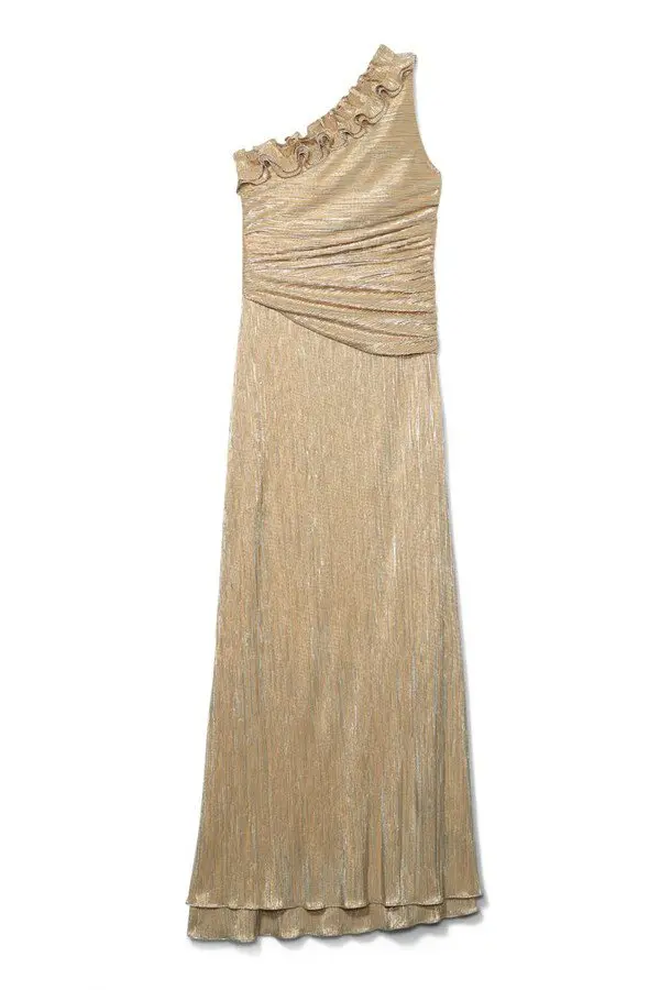 Rachel Zoe The Jackie Plis Gown In Gold - 62% Off | Editorialist