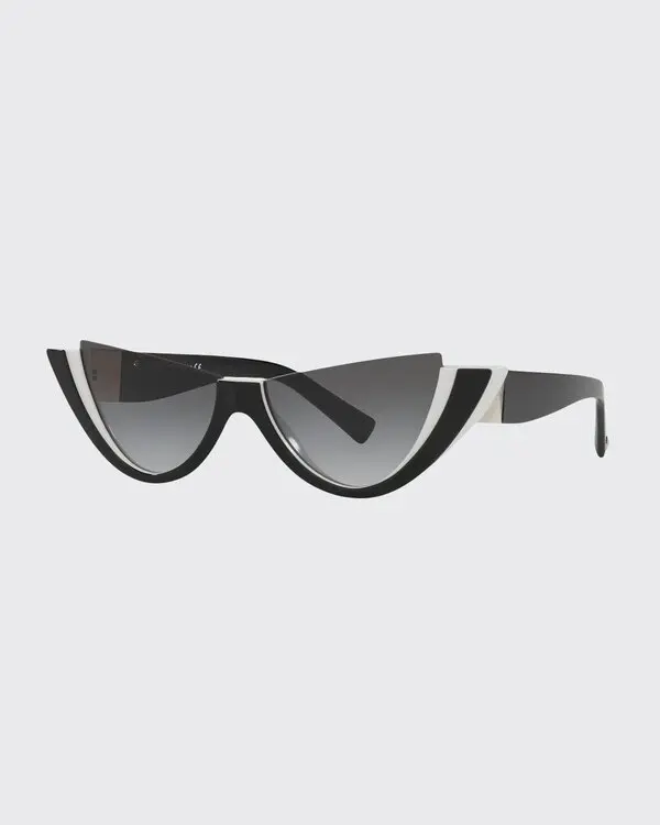 Valentino Garavani Dramatic Semi-Rimless Acetate Cat-Eye  display picture 3