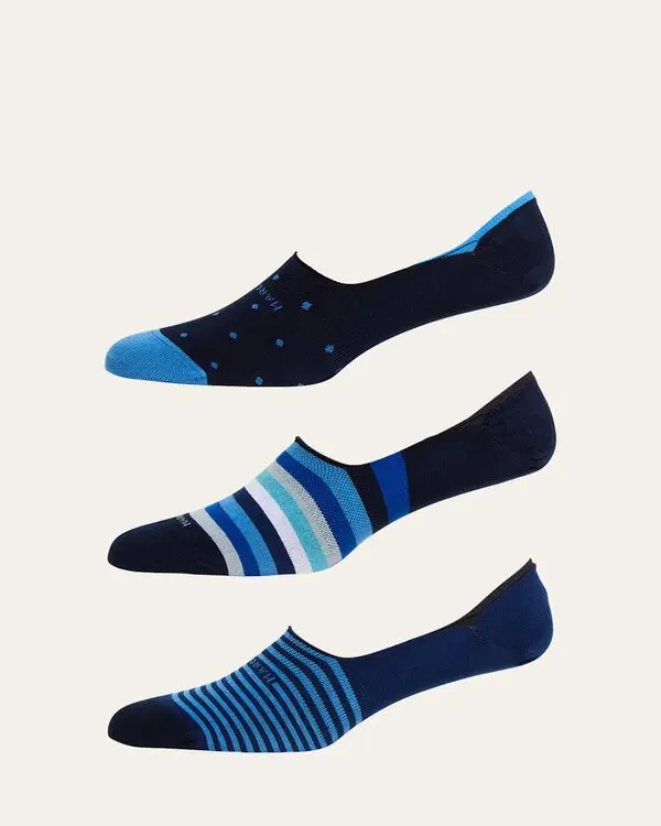 Marcoliani 3-pack Invisible Socks - Blue Multi