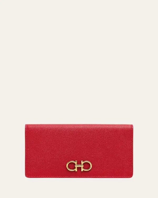 FERRAGAMO Gemini Bifold Leather Wallet - Lipstick