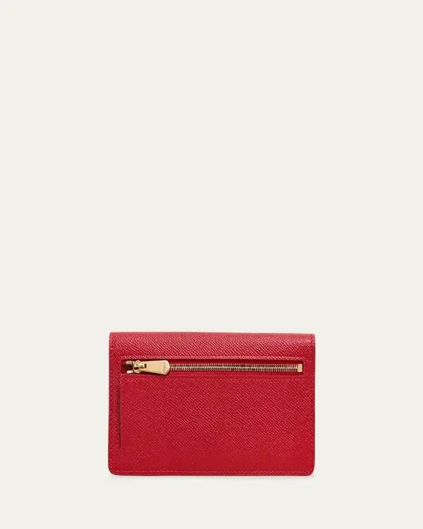 FERRAGAMO Gemini Bifold Leather Wallet - Lipstick