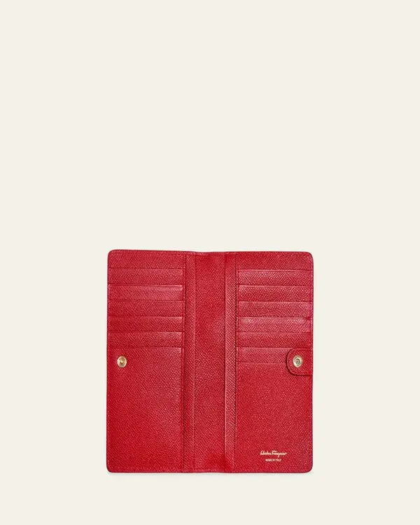 FERRAGAMO Gemini Bifold Leather Wallet - Lipstick