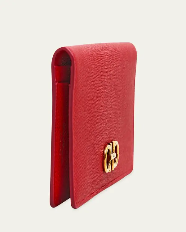 FERRAGAMO Gemini Bifold Leather Wallet - Lipstick