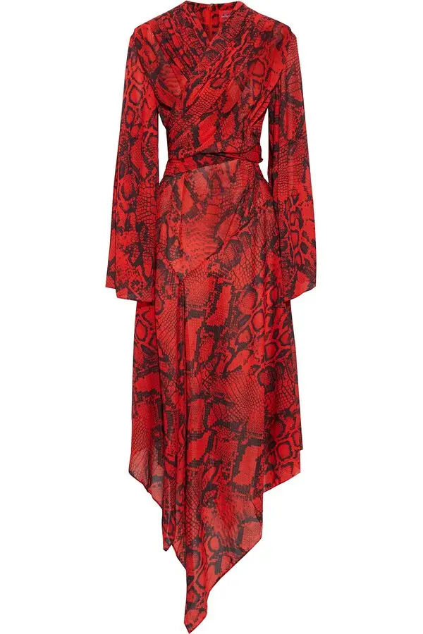 strapless open back dress Red Snake Print Shirt Dress  AX Paris