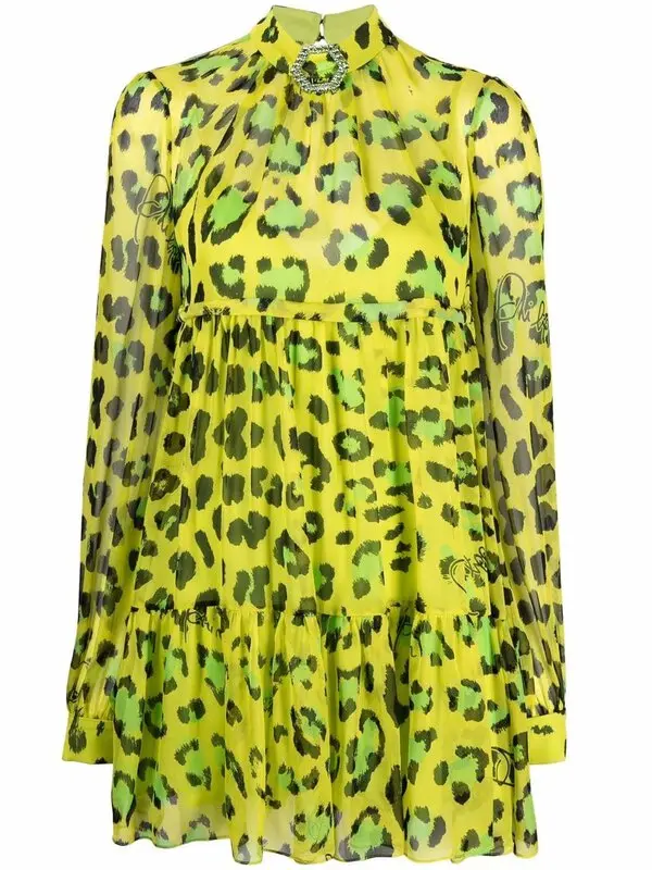 Philipp Plein Leopard-print Silk Mini Dress