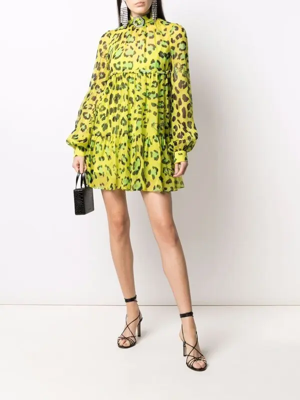 Philipp Plein Leopard-print Silk Mini Dress