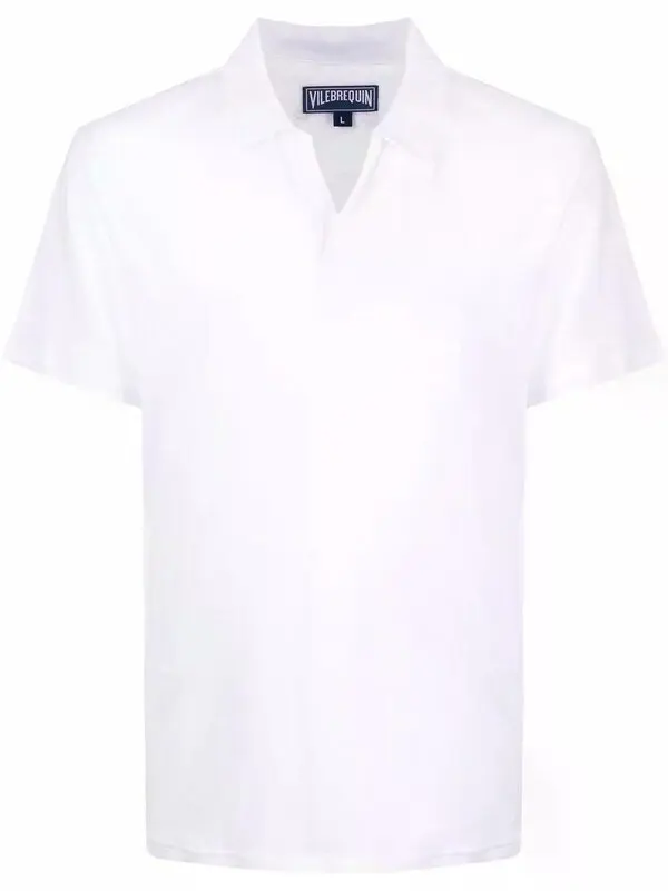 Vilebrequin Open-collar Linen Polo Shirt - White
