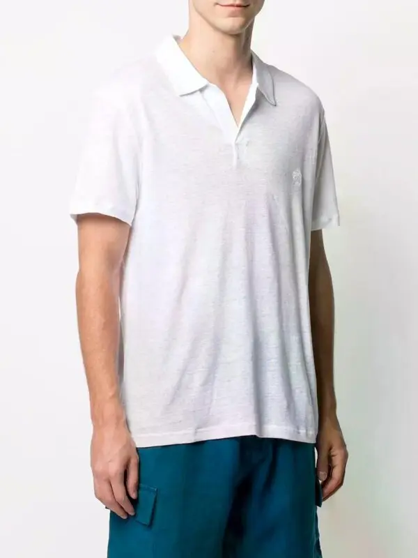 Vilebrequin Open-collar Linen Polo Shirt - White
