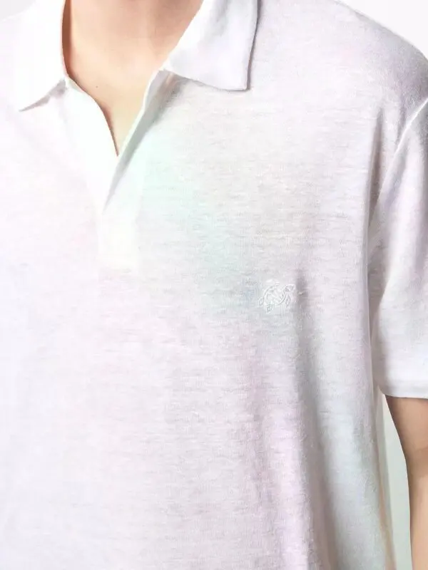 Vilebrequin Open-collar Linen Polo Shirt - White