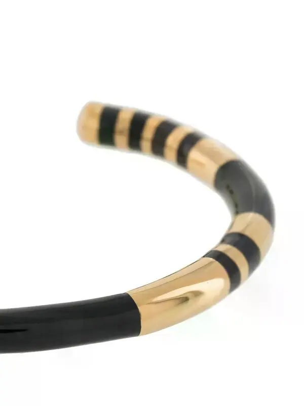 AURÉLIE BIDERMANN Positano Striped Bangle - Black