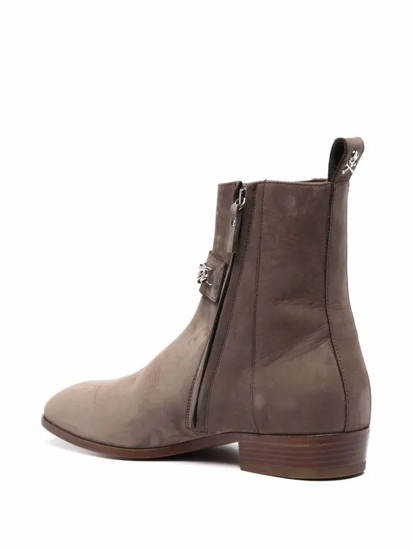 Philipp Plein Nabuk Leather Ankle Boots