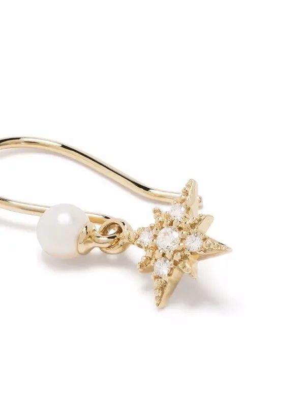 Mizuki 14kt Yellow Pearl And Diamond Star Earrings