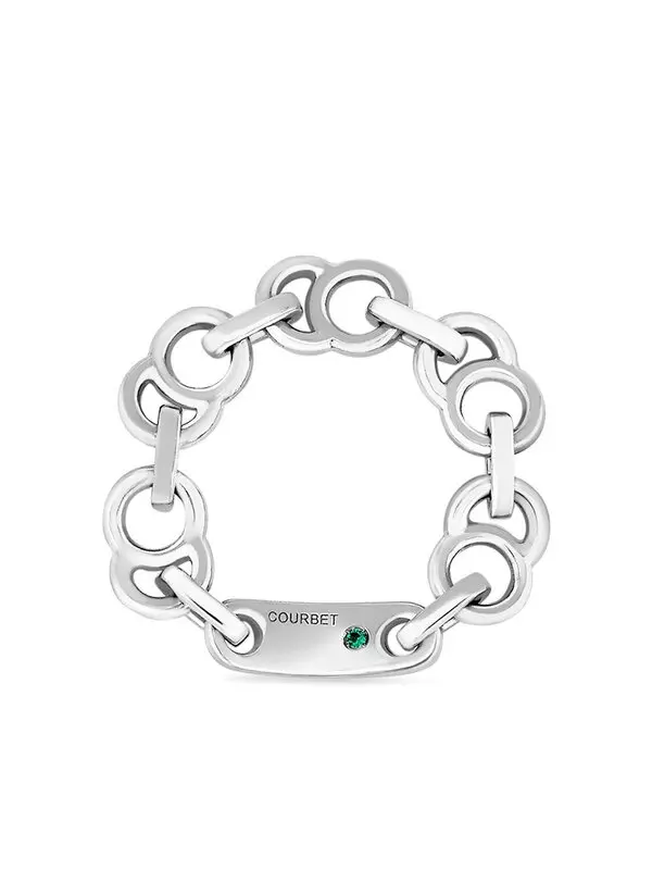 COURBET 18kt Recycled White Gold Celeste Chain Ring