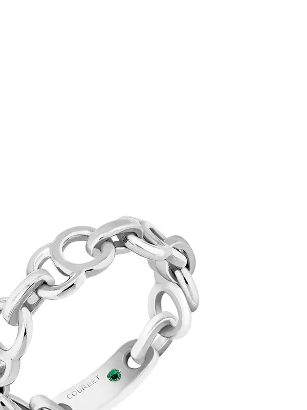 COURBET 18kt Recycled White Gold Celeste Chain Ring