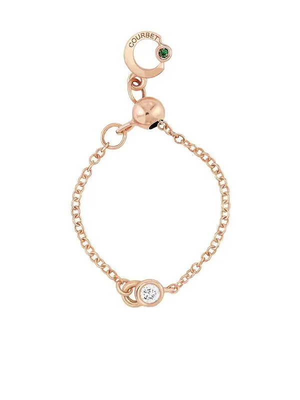 COURBET 18kt Recycled Rose Gold Laboratory-grown Diamond Chain Ring - Pink
