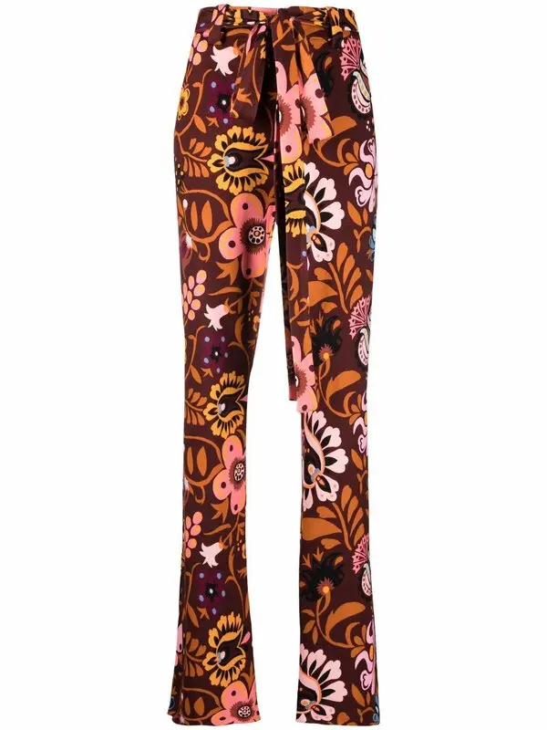 La DoubleJ Floral Flared Trousers