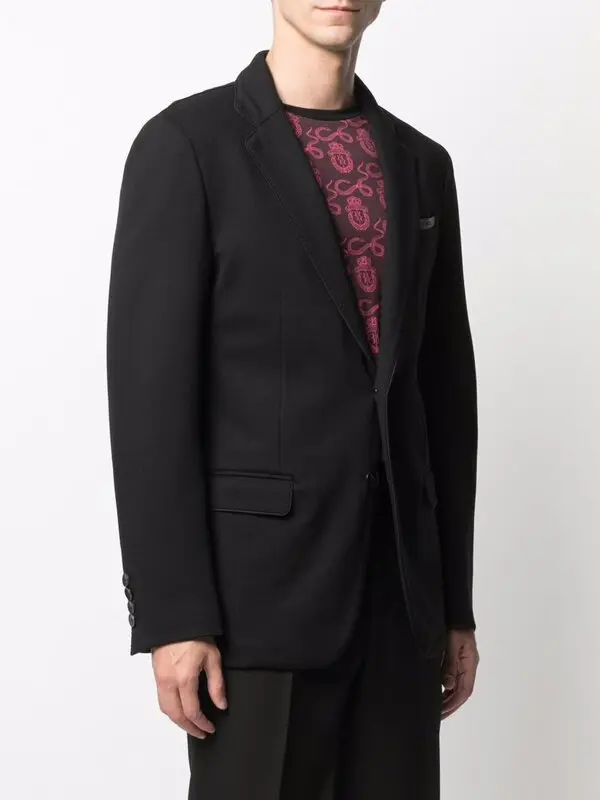 BILLIONAIRE Embossed-logo Single-breasted Blazer - Black
