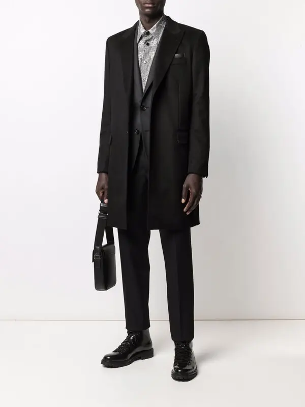BILLIONAIRE Logo Single-breasted Cashmere Coat