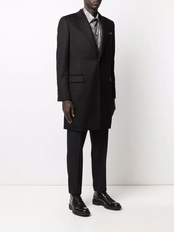 BILLIONAIRE Logo Single-breasted Cashmere Coat