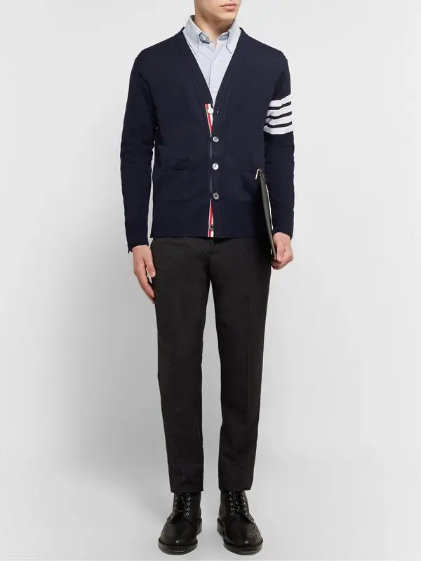Thom Browne Striped Wool Cardigan - Blue
