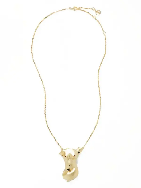 Anissa Kermiche Pit Power -plated Onyx And Ruby Necklace