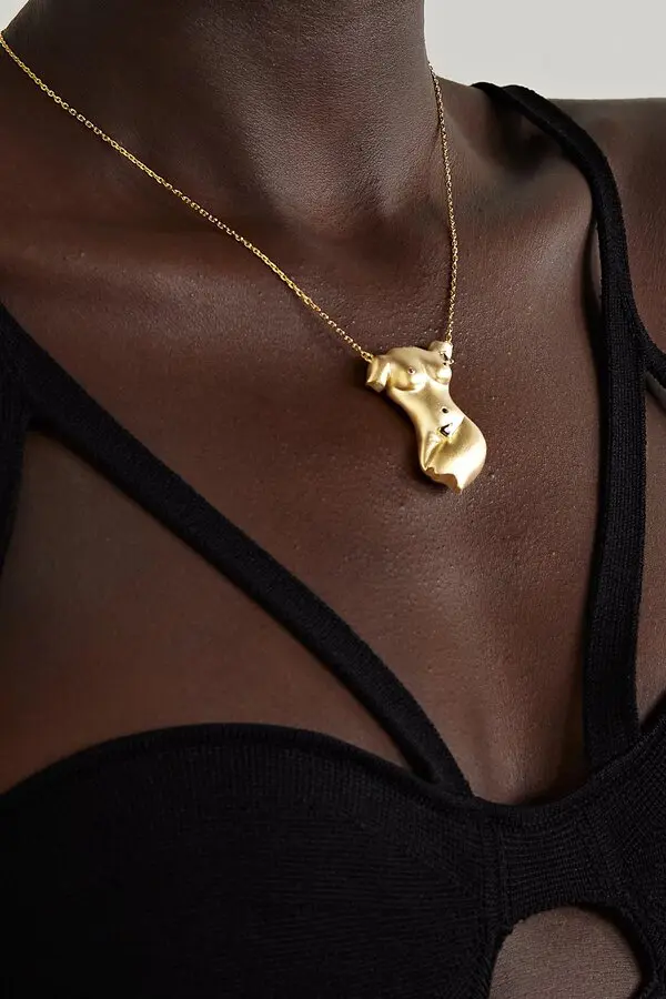 Anissa Kermiche Pit Power -plated Onyx And Ruby Necklace