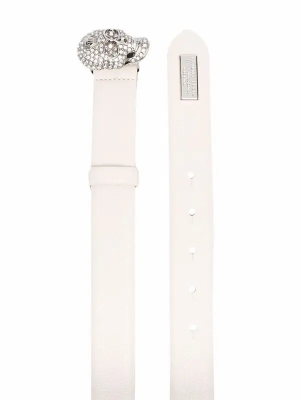 Philipp Plein Embellished Skull Belt - Neutrals