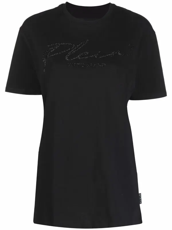 Philipp Plein Embellished Cotton T-shirt - Black
